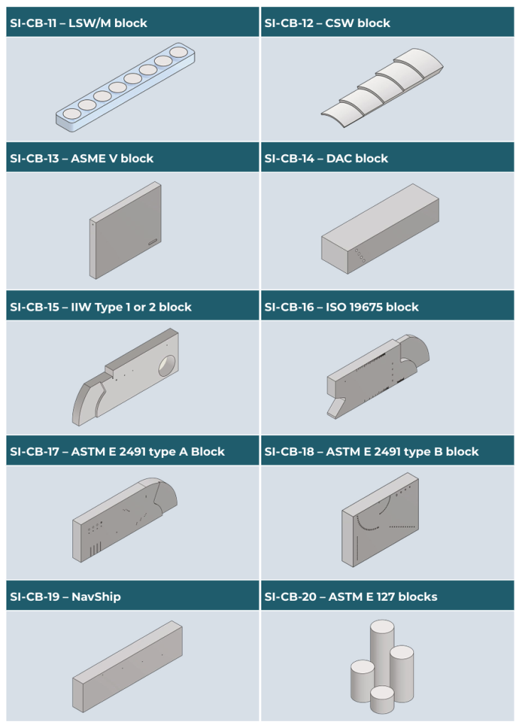 Standard UT blocks - Sonaspection